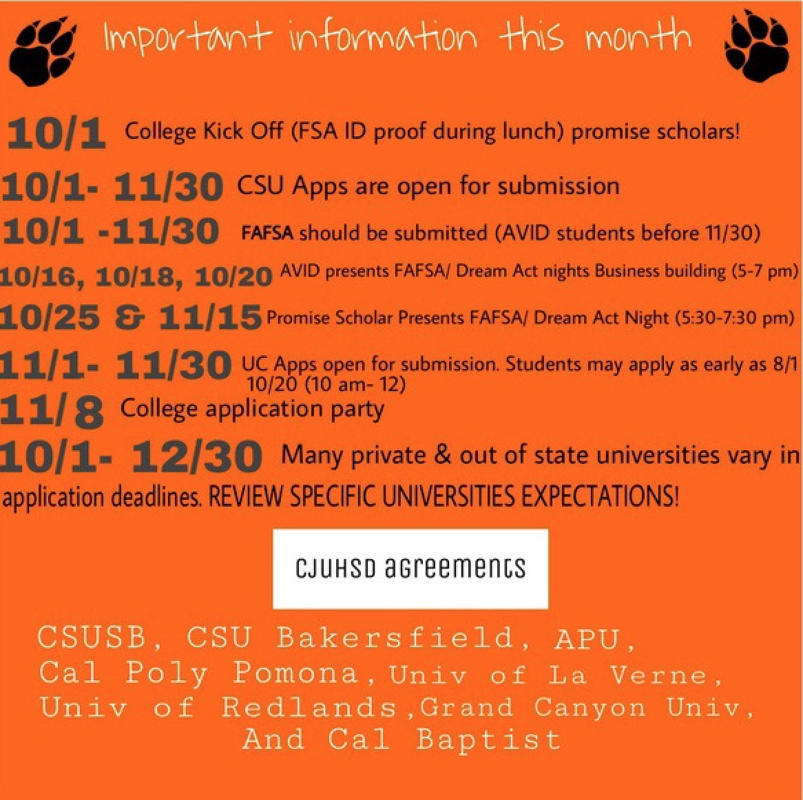 2018 Senior To Do List: FAFSA and College Application Time! – Chaffey ...